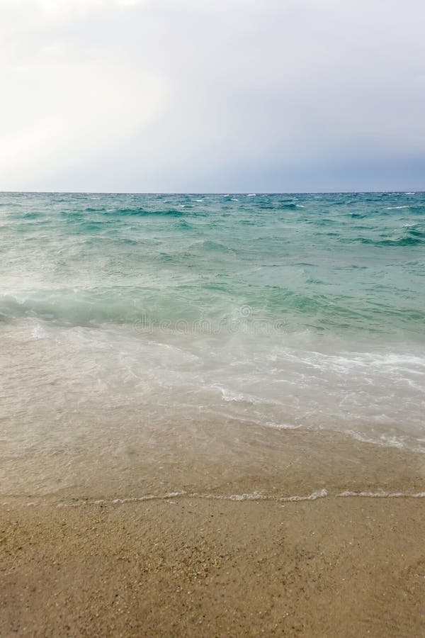 Strong Waves Crash Over the Beach Beautiful Seascape. Stock Image ...
