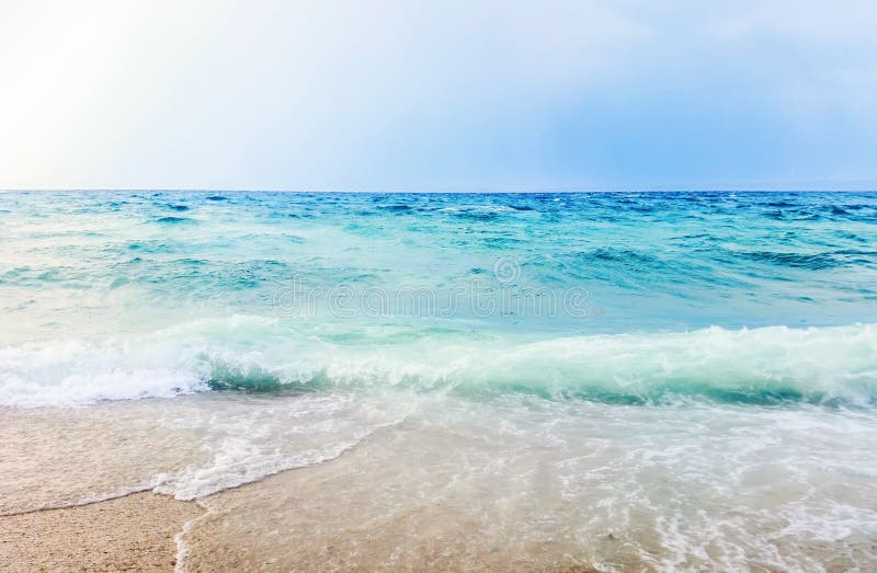Strong Waves Crash Over the Beach Beautiful Seascape Stock Image ...
