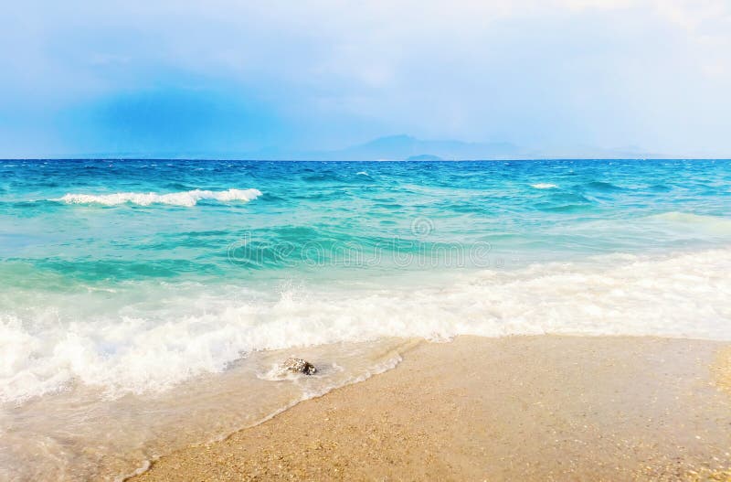 Strong Waves Crash Over the Beach Beautiful Seascape Stock Image ...