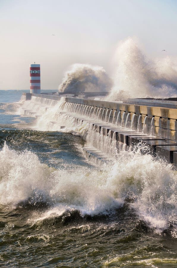 Strong Waves Hitting the Coast Stock Photo - Image of breakwater ...