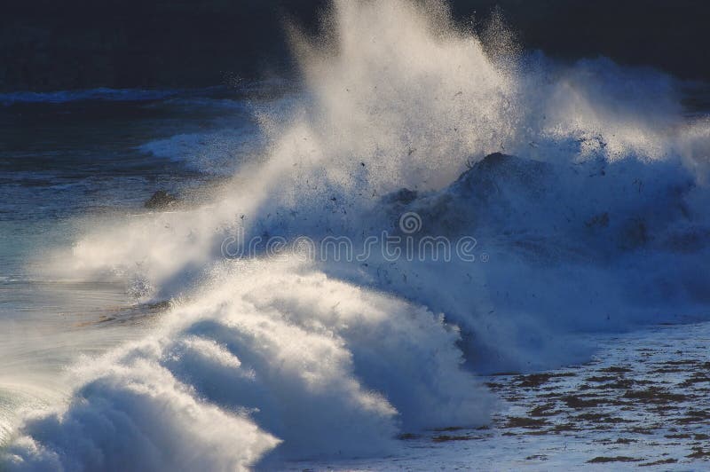 Strong waves hitting shore stock image. Image of strong - 9709071