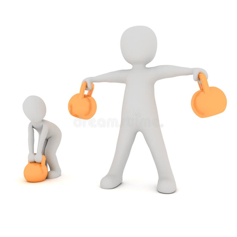 Strong and weak man stock illustration. Illustration of biceps - 31178566