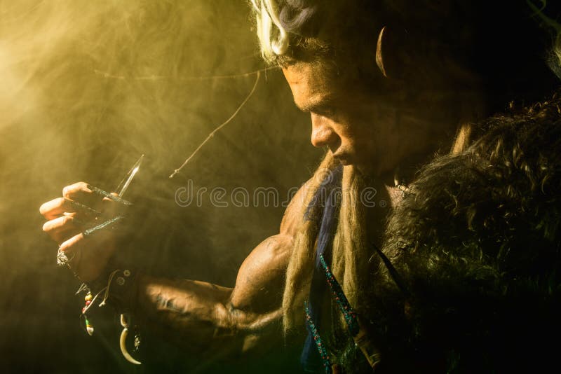 Strong Werewolf, Demon among the Trees in the Fog. Stock Photo - Image ...