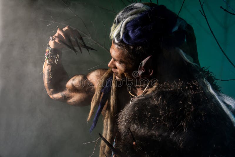 Strong Werewolf, Demon among the Trees Stock Image - Image of gothic ...