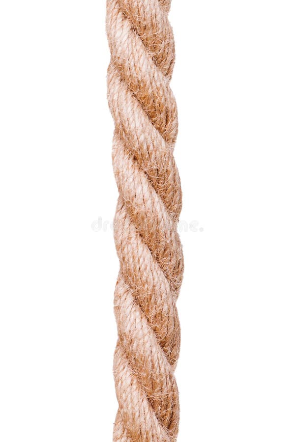 Strong Wide Beige Texture Rope Isolated on a White Background. Stock ...