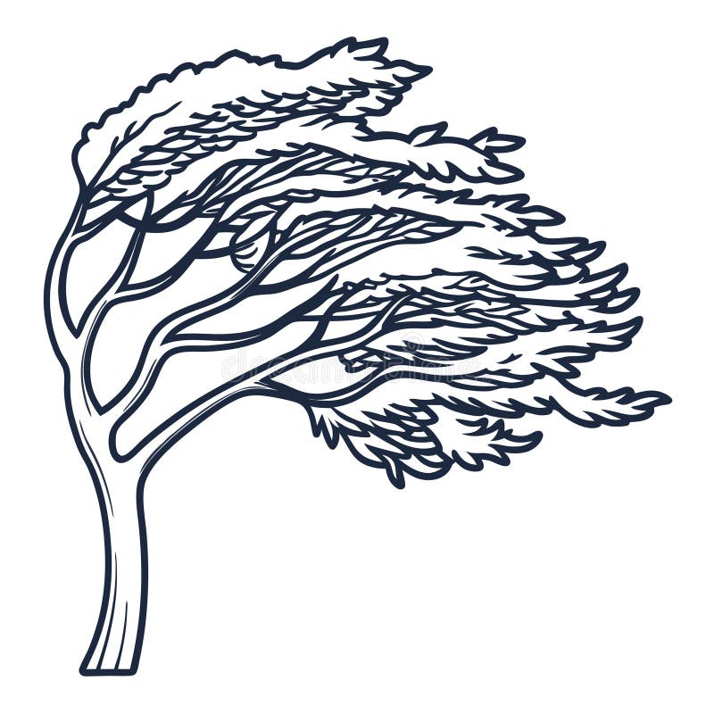 Wind Blowing Tree Stock Illustrations – 4,403 Wind Blowing Tree Stock ...