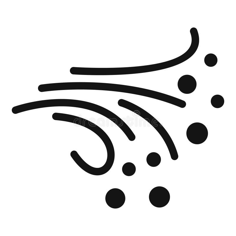 Strong Wind Blowing with Particles Flowing in the Air Stock Vector ...