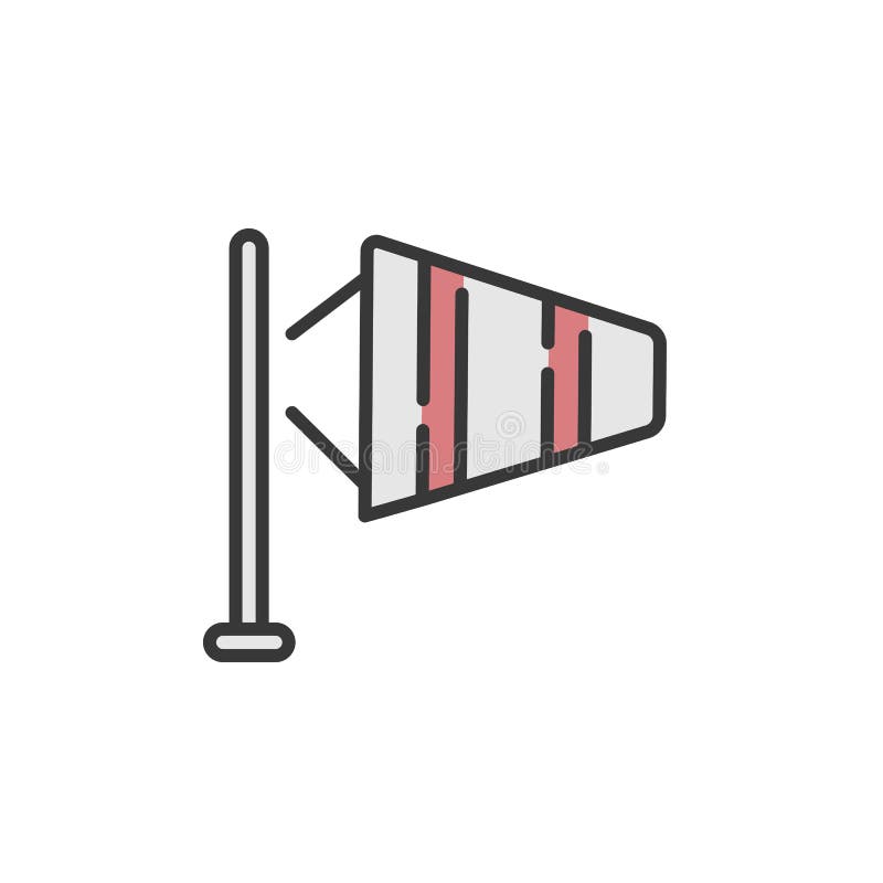 Strong Wind. Filled Color Icon. Weather Vector Illustration Stock ...