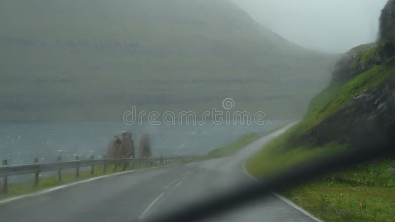Strong Wind and Rain in Faroe Islands Stock Video - Video of glass ...