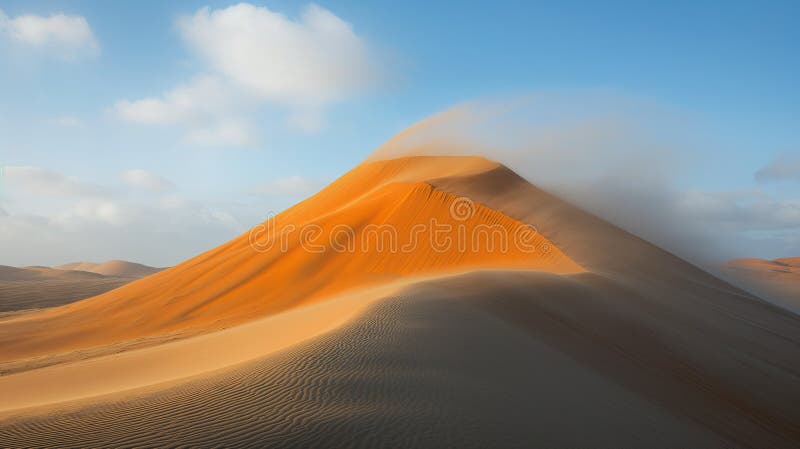 Strong Winds Blow the Sand Off the Top of the Dune Stock Illustration ...