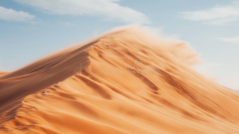Strong Winds Blow the Sand Off the Top of the Dune Stock Illustration ...