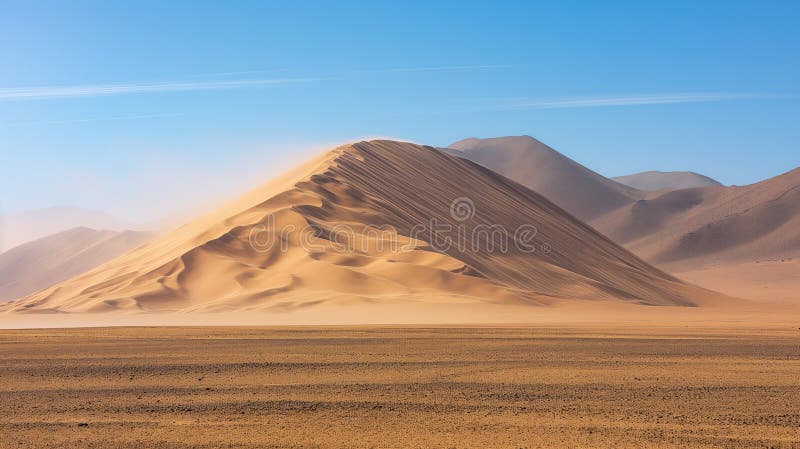 Strong Winds Blow the Sand Off the Top of the Dune Stock Image - Image ...