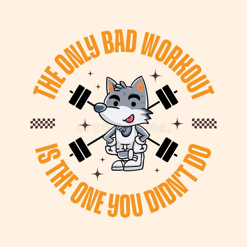 A Vector Cartoon Illustration Strong Wolf Gym Stock Illustration ...