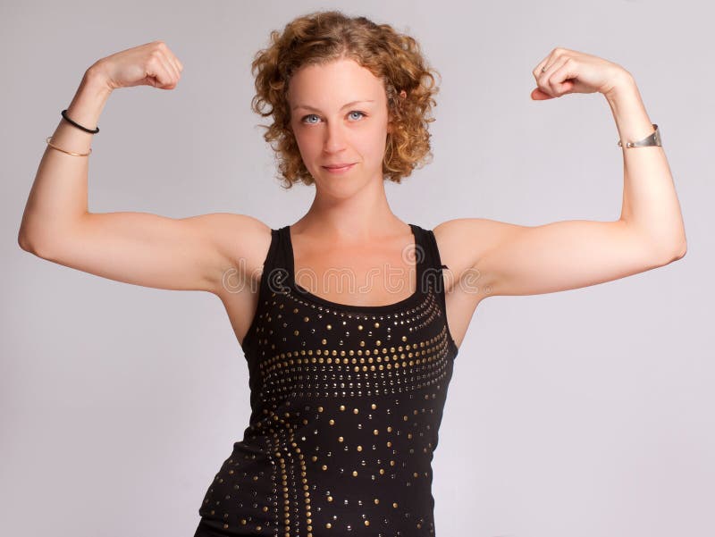 Strong woman stock image. Image of blue, woman, beautiful - 14367177