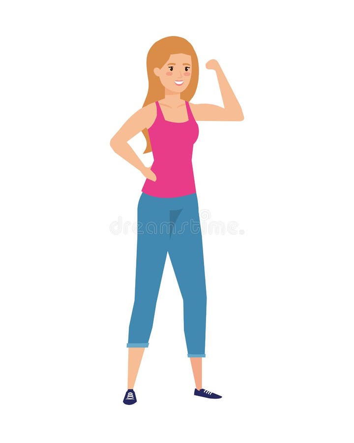 Strong woman arm signal stock vector. Illustration of pose - 141492235
