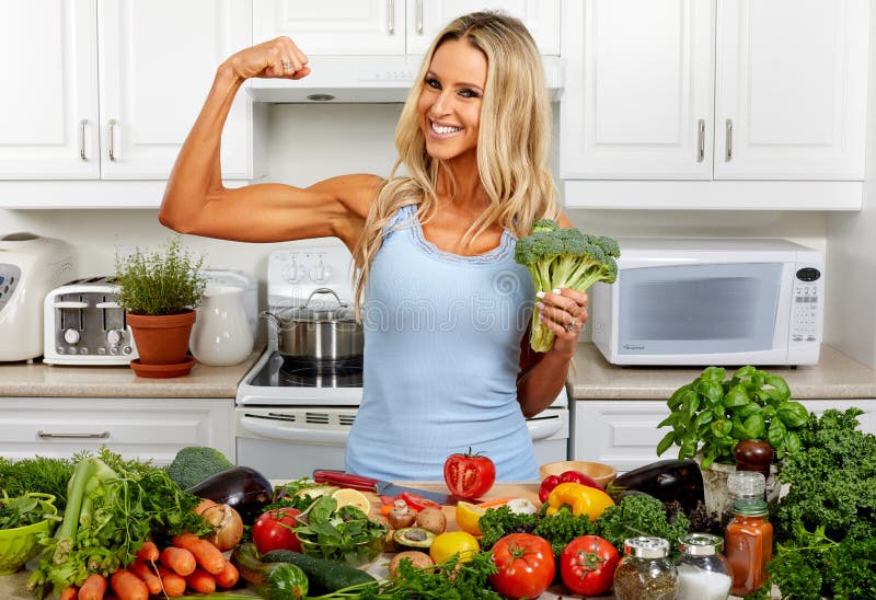 Strong Broccoli Man Showing His Muscles. Stock Photo - Image of showing ...