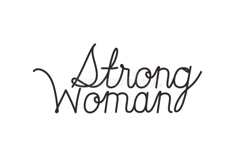 Strong Woman Label Isolated Icon Stock Vector - Illustration of rights ...