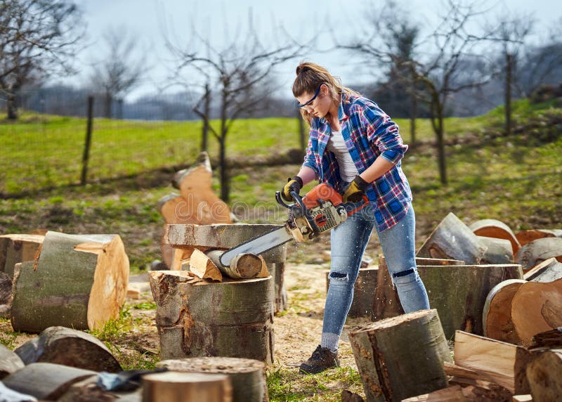 378 Woman Cutting Tree Forest Stock Photos - Free & Royalty-Free Stock ...