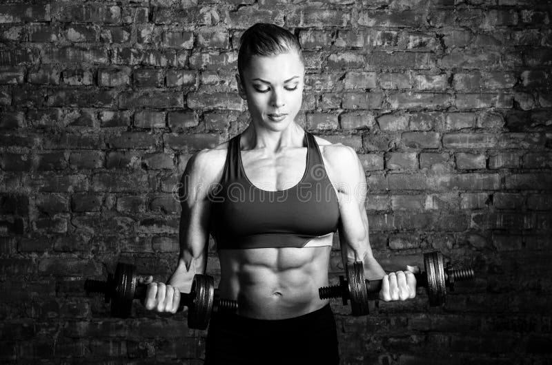 Strong woman stock image. Image of beautiful, bodybuilding - 32127007