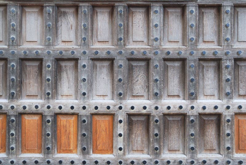 Strong Wooden Door Texture with Big Nails Stock Image - Image of ...