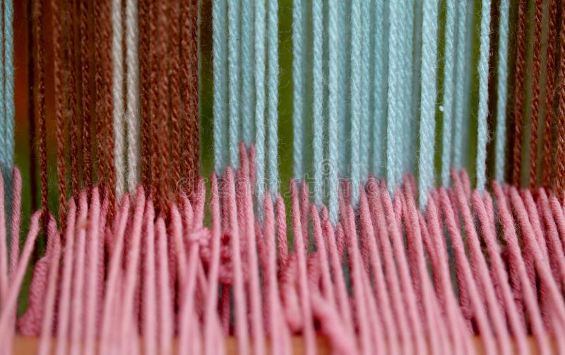 Strong Woolen Threads Woven into the Loom Stock Image - Image of united ...