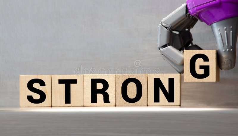 Strong Word. Hand Drawn Lettering. Black Color. Vector Illustration ...