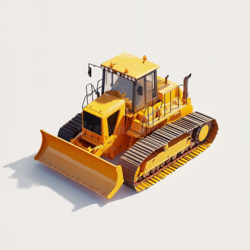 A Strong Yellow Bulldozer is Set and Ready for Work at the Construction ...