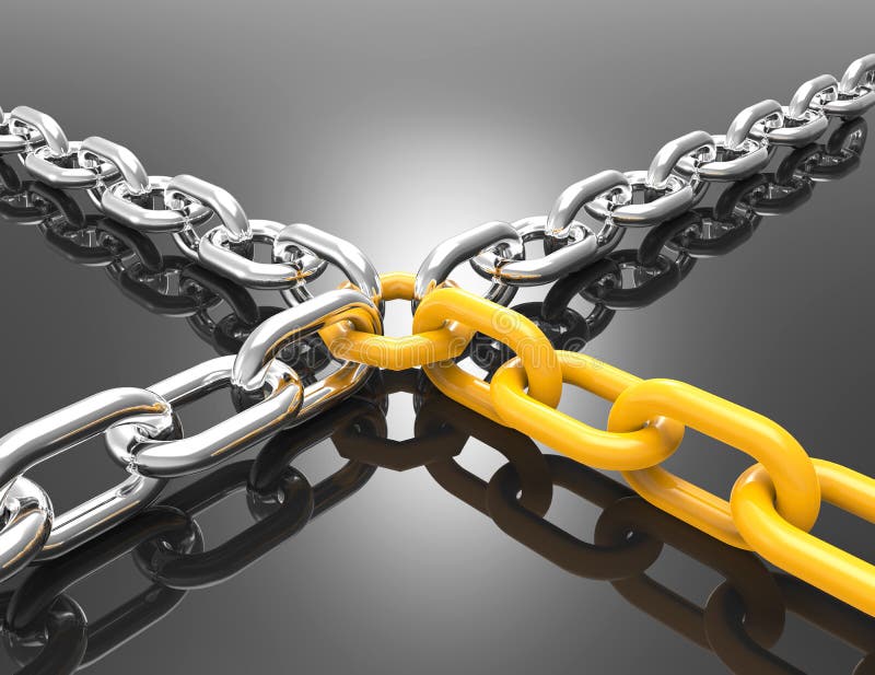 Yellow Chain Triangle Frame Stock Vector - Illustration of connection ...