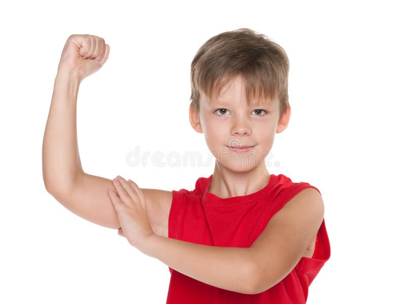Strong little boy stock photo. Image of small, exercise - 61574720