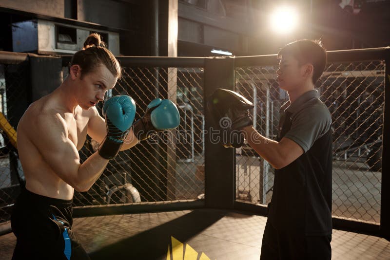 Boxing Training in Gym stock image. Image of smile, workout - 244705057