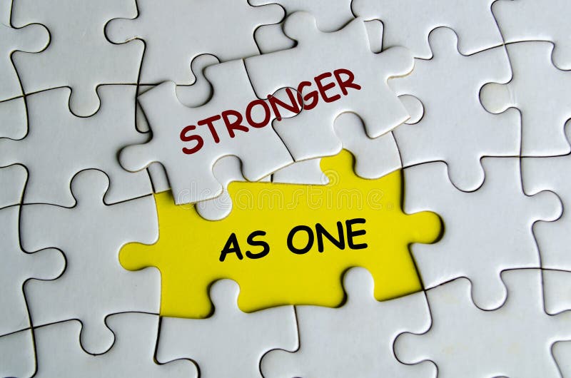 Stronger One Text Missing Jigsaw Puzzle Team Unity Concept Stock Photos ...