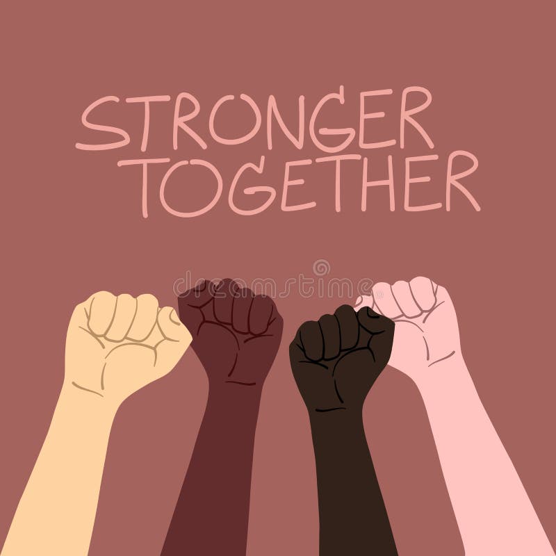 Stronger Together - Design with Hand Lettering. Vector. Stock Vector ...