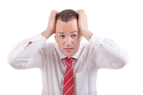 Strongly Afflicted Business Man,with Hands on Head Stock Photo - Image ...