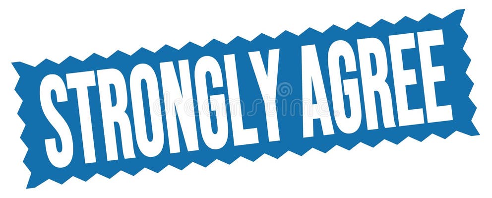 STRONGLY AGREE Text Written on Blue Stamp Sign Stock Illustration ...