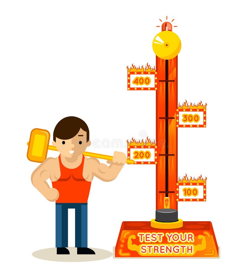Strongman and Test Your Strength Game Stock Vector - Illustration of ...