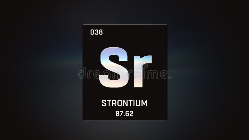 Strontium As Element 38 of the Periodic Table 3D Illustration on Grey ...