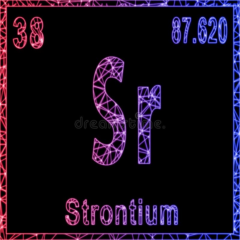 Strontium Chemical Element, Sign with Atomic Number and Atomic Weight ...