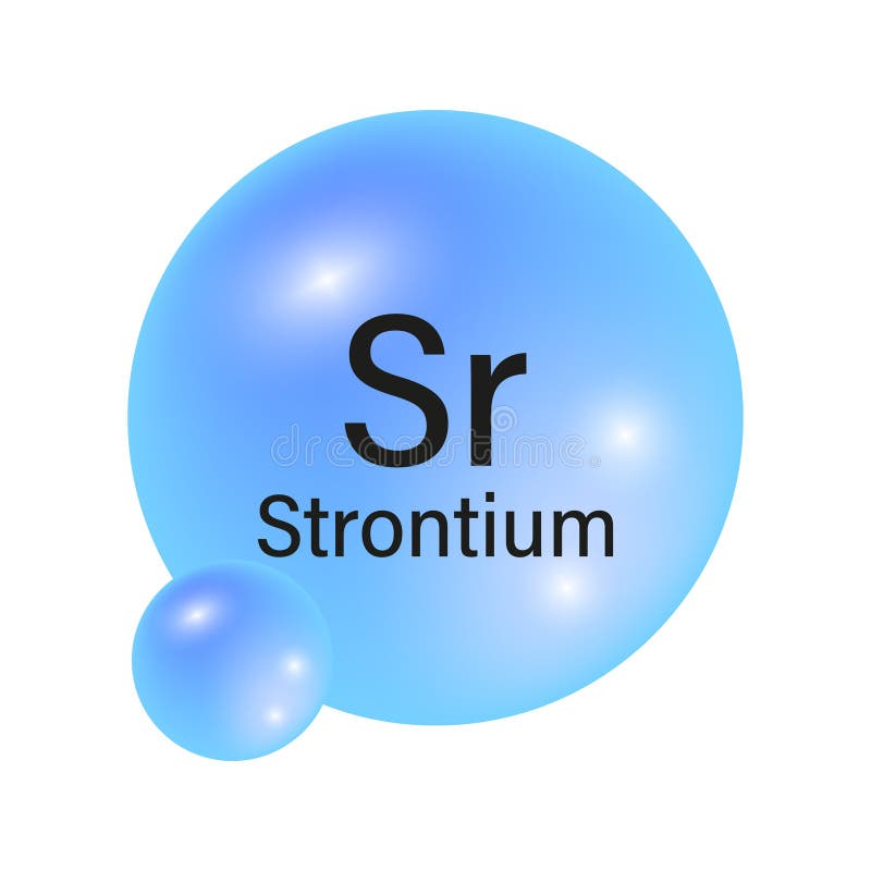 Strontium Element Icon. Shiny Blue Sphere. Sr Periodic Symbol. Vector ...