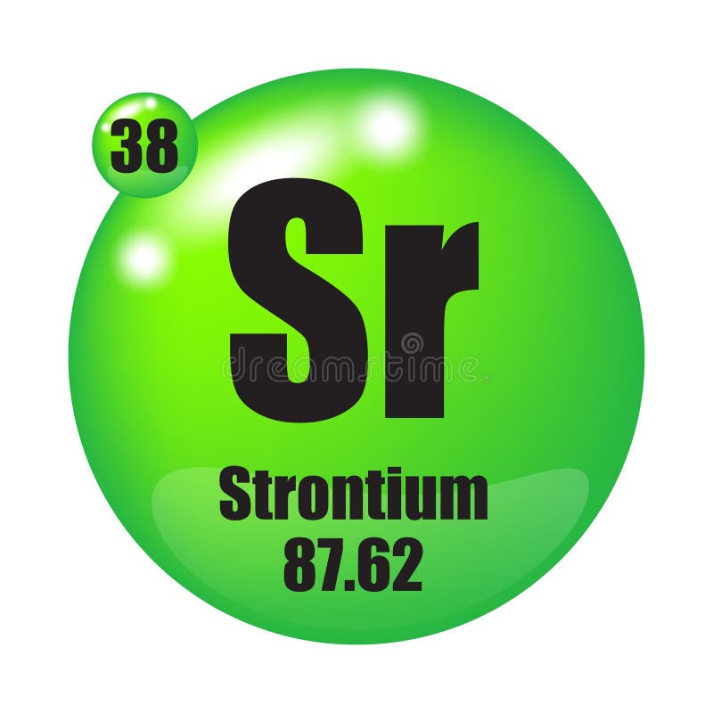Strontium Icon. Sr Chemical Element. Atomic Number 38. Mass 87.62 ...