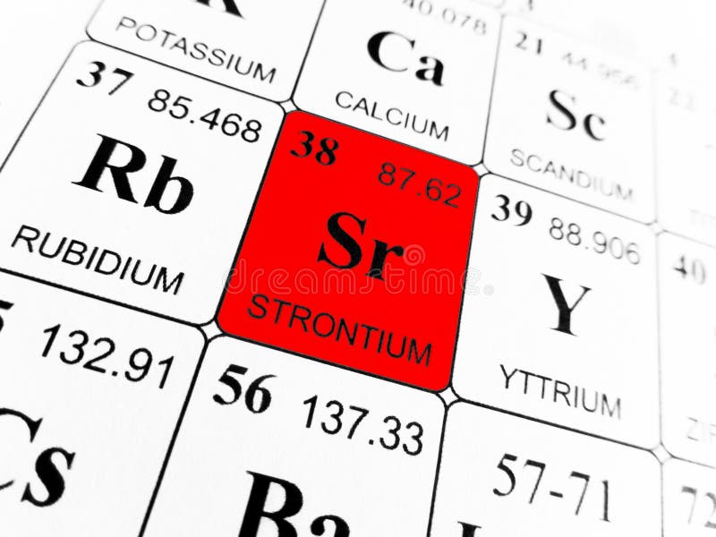 Strontium on the Periodic Table of the Elements Stock Photo - Image of ...