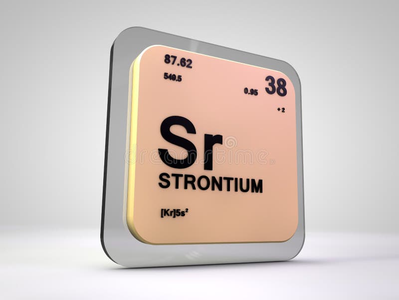 Strontium Chemical Element Periodic Table Symbol 3d Render Stock ...