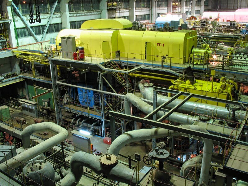 Stroomgenerator En Stoomturbine Tijdens Reparatie Stock Afbeelding ...