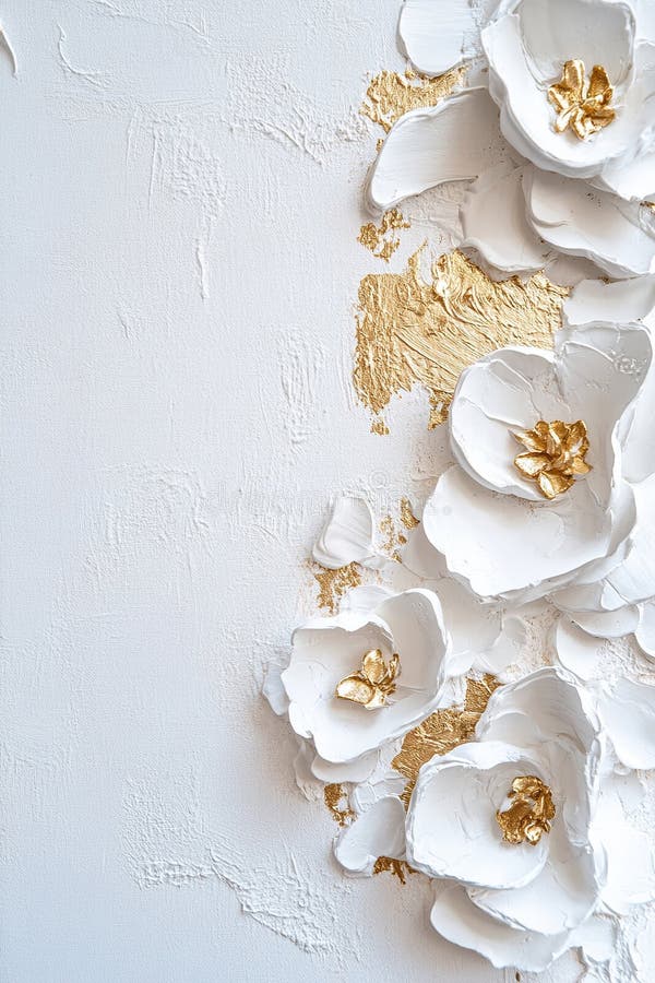 This Structural Acrylic Artwork Features Delicate White Roses with ...