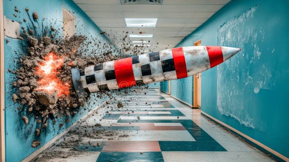 A Structural Barrier is Burst through by a Determined Rocket, Which ...
