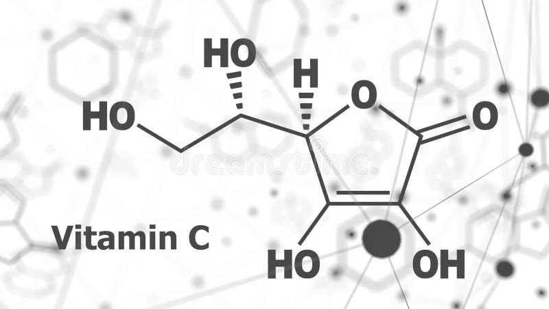 Ascorbic Acid Molecule of C6H8O6 3D Conformer Animated Render. Food ...