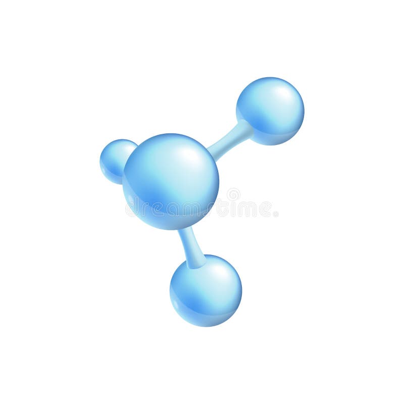 Structural Chemical Formula and 3d Model of a Molecule with Four Atoms ...