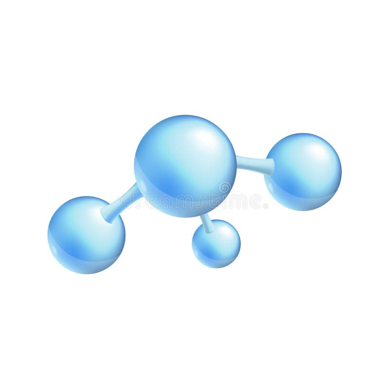 Structural Chemical Formula and 3d Model of a Molecule with Three Atoms ...