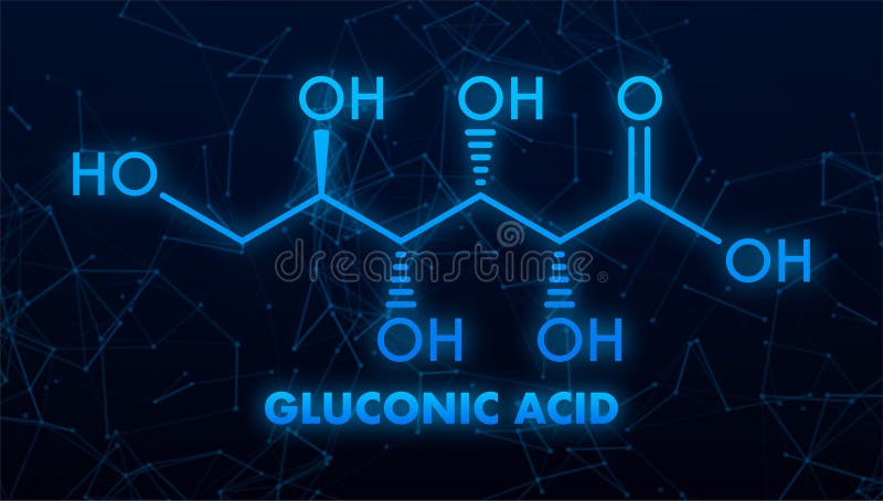 Gluconic Acid Chemical Formula with Abstract Background Stock Vector ...
