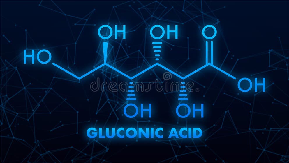 Gluconic Acid Chemical Formula with Abstract Background Stock Vector ...