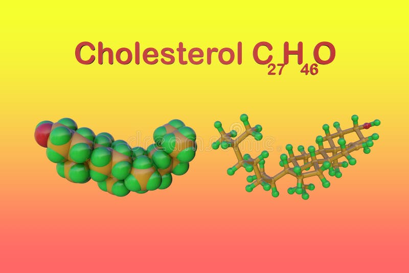 Cholesterol Molecule With Chemical Formula Stock Illustration ...